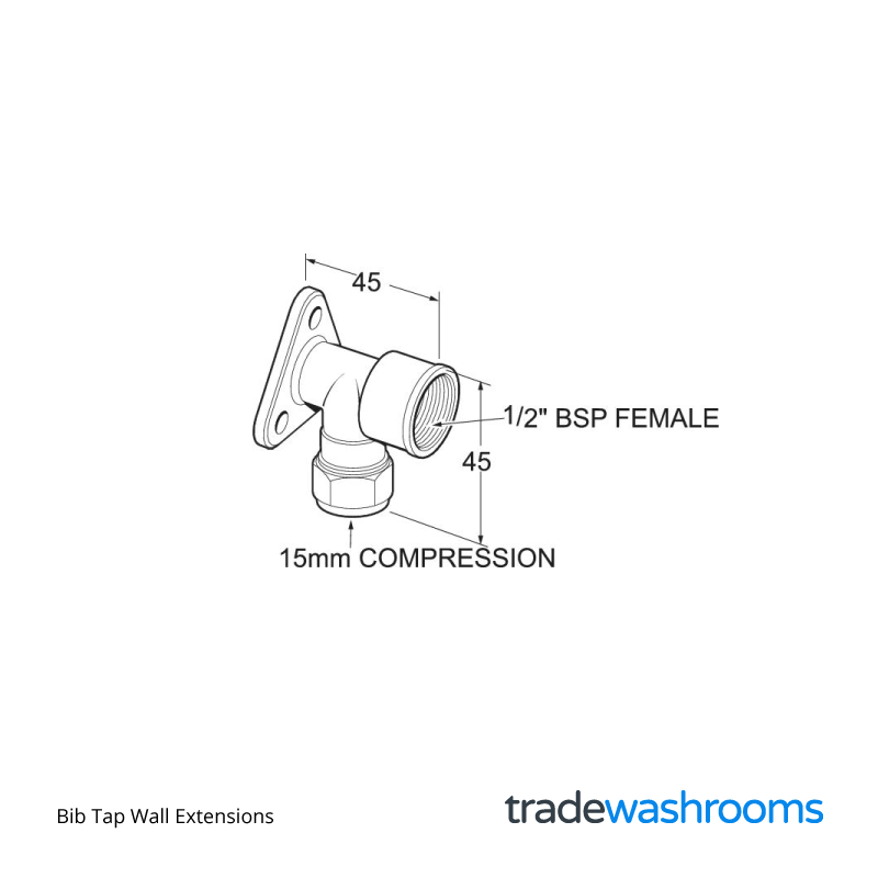 Bib Tap Wall Extensions for Exposed Pipework - Deva 095 WALL EXT