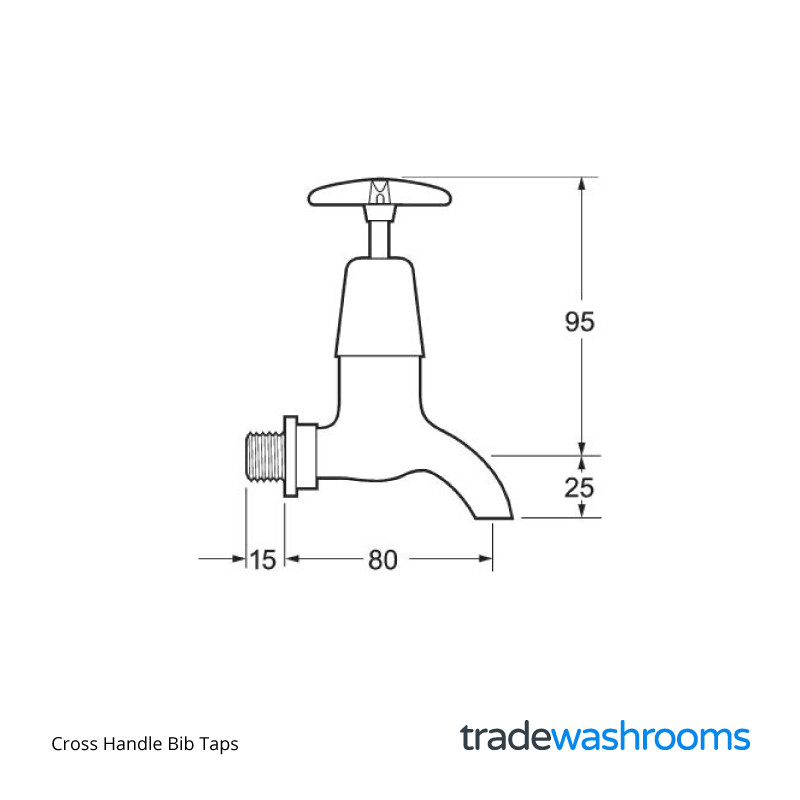 Cross Handle Bib Taps - Deva 095X • Trade Washrooms