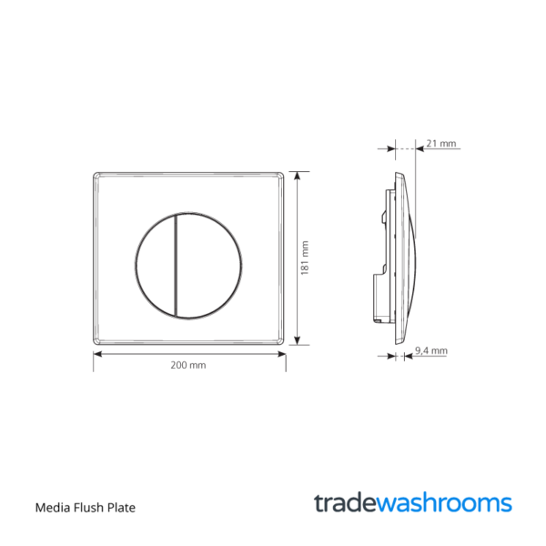 Siamp MEDIA Flush Plate [Chrome] - 10003609 • Shop Online