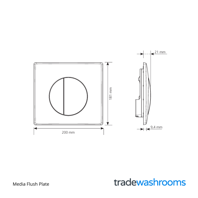Siamp MEDIA Flush Plate [Chrome] - 10003609 • Shop Online