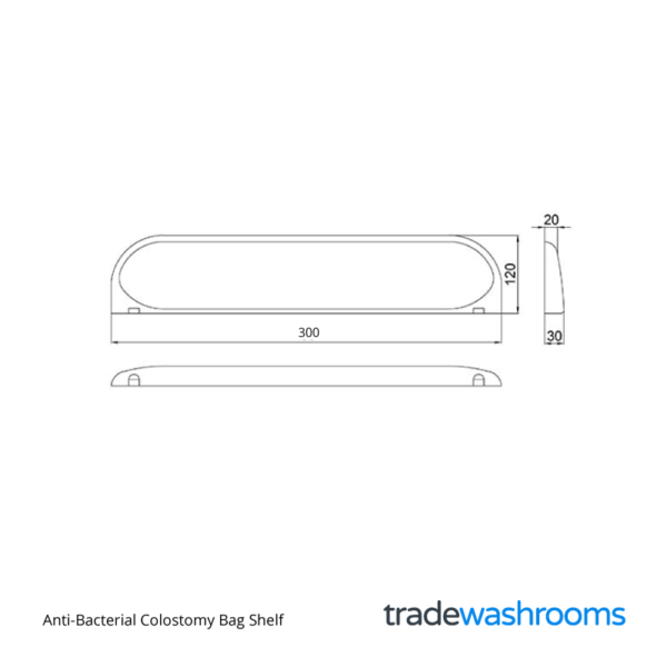 NYMAS Anti-Bacterial Colostomy Bag Shelf - Doc M Fittings