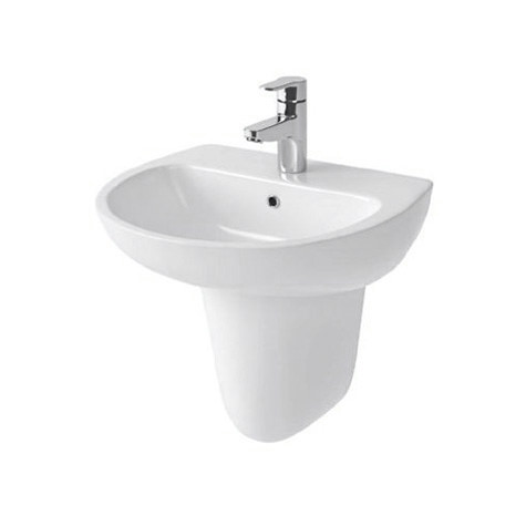 450mm Basin and Semi Pedestal - Small Wall-Hung Washbasin