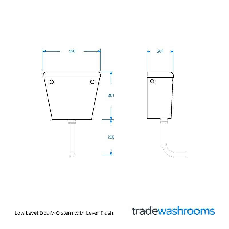 Low-Level Doc M Cistern with Lever Flush - ASWHDLLBCI