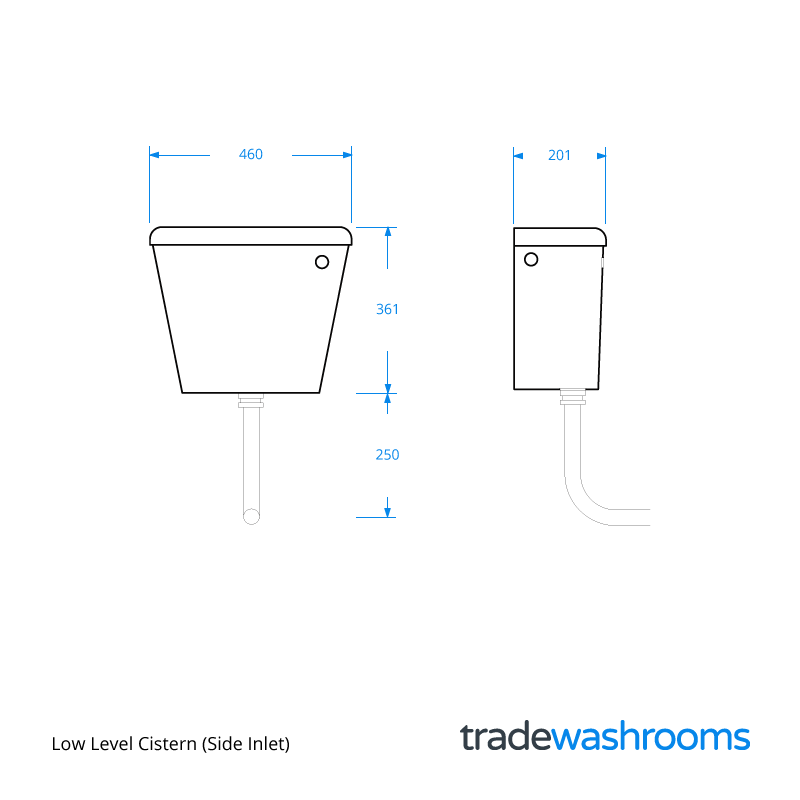 Low Level Cistern [Side Inlet] - ASWHLLBCI • Trade Washrooms