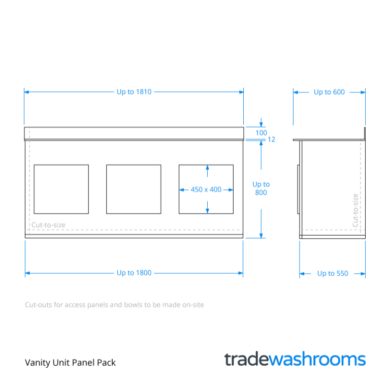 Vanity Unit Panel Pack - Flat-Pack Commercial Vanity Unit • Cubicle Store