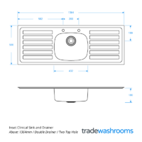 Stainless Steel Inset Clinical Sink and Drainer • Healthcare Clinical Sinks