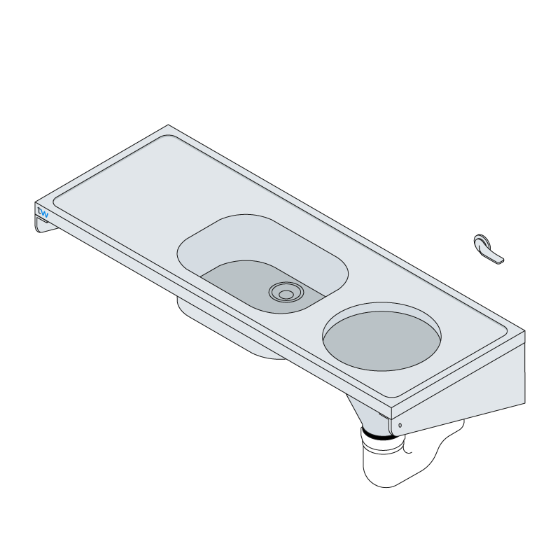 Slop Hopper, Bowl and Drainer Kit [HBN DU HS] • Hospital Disposal Unit