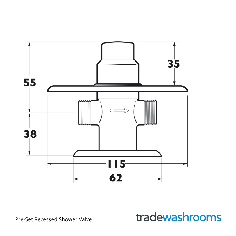 Deva Non Concussive Pre-Set Recessed Shower Valve - NCT003