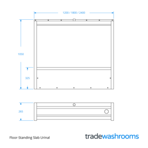 Floor-Standing Slab Urinal Pack - 1200mm, 1800mm or 2400mm