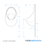 3x Concealed Trap Urinal Set - UR60CONSET3 • Triple Urinal Set