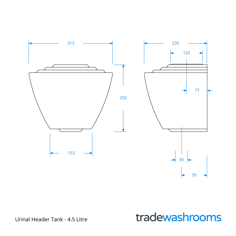 2x Bowl Exposed Urinal Pack - UR50BOX2TOGO • Double Urinal Set