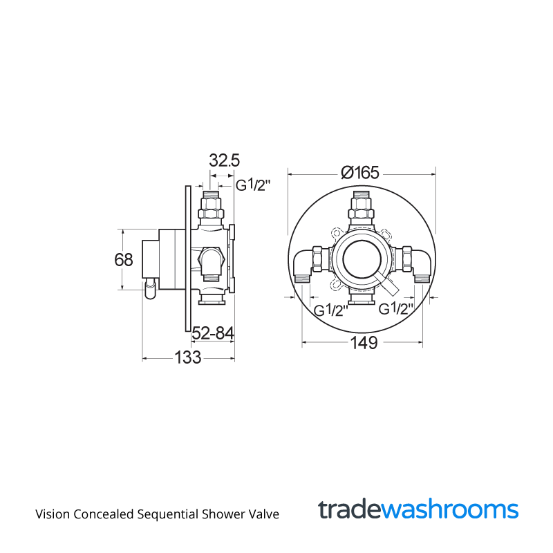 Deva Vision Concealed Sequential Shower Valve - VSNVSEQT02