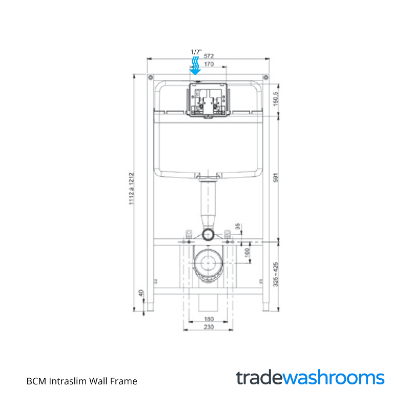 Slim Wall Hung Toilet Frame - Siamp BCM Intraslim [10002453]