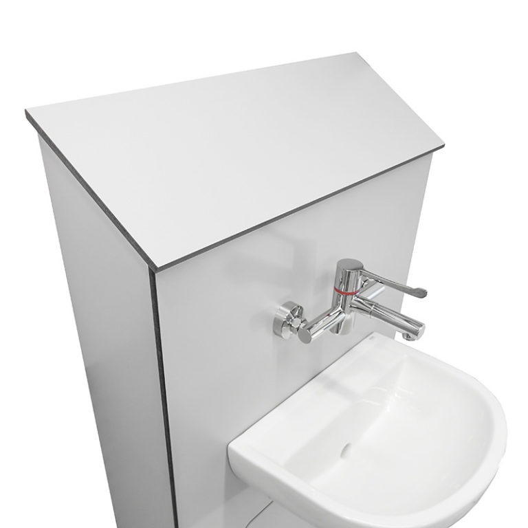 Half-Height Clinical Basin IPS Panel Assembly with Sloping Lid