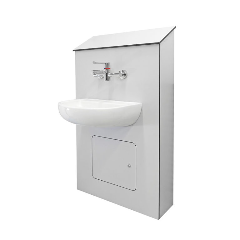 Half-Height Clinical Basin IPS Panel Assembly with Sloping Lid