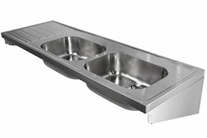 Wall-Mounted Clinical Sink and Drainer Kit [HBN ST] - Stainless Steel