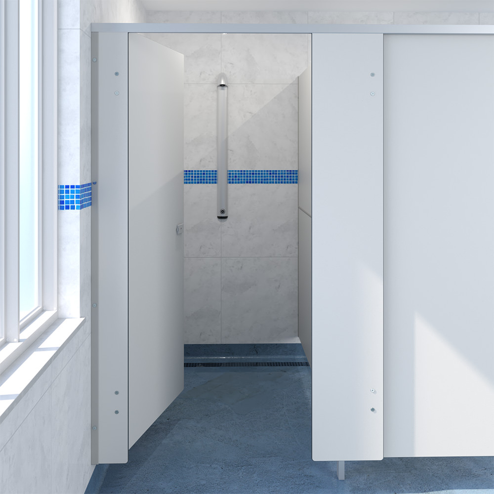 Shower Cubicles for Commercial Use with Water-Resistant Panels