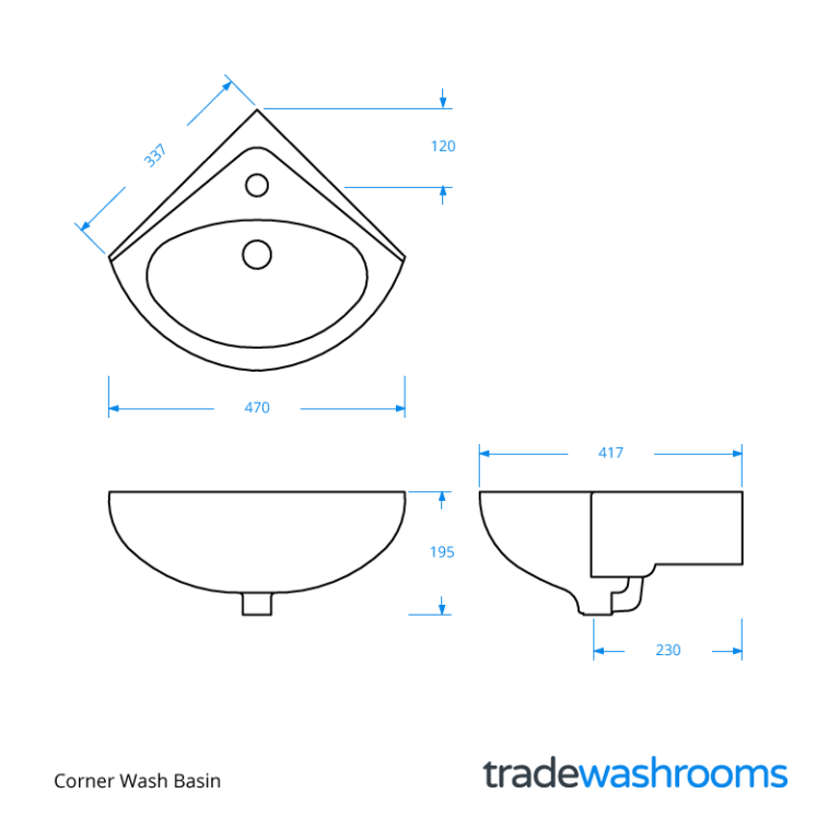 Corner Wash Basin - ASWHCBA1 • Commercial Sanitary Ware