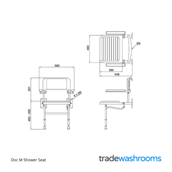 NYMAS Doc M Shower Seat - 130205 • Shop Online with Free Delivery
