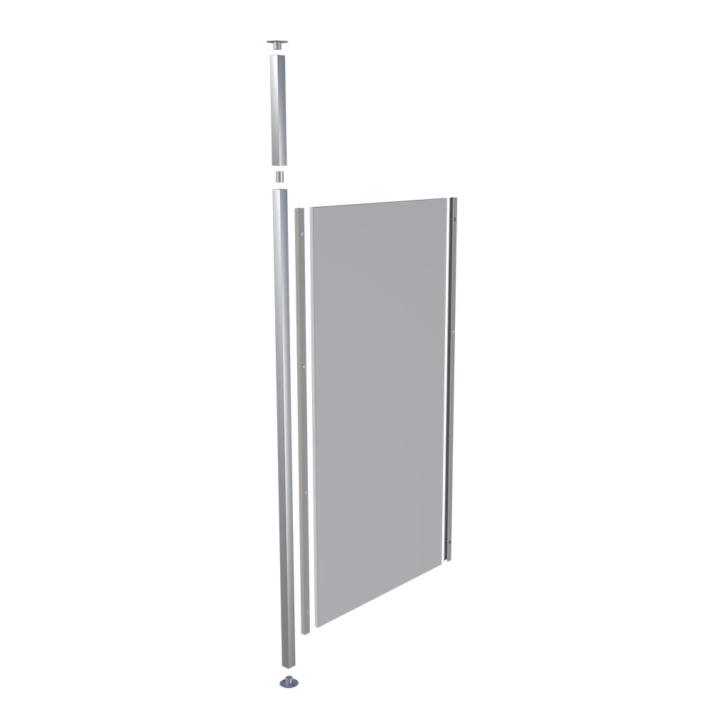 Washroom Modesty Screen Pack - 1800mm x 900mm - Light Grey