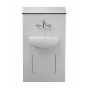 Half-Height Clinical Basin IPS Panel Assembly with Sloping Lid