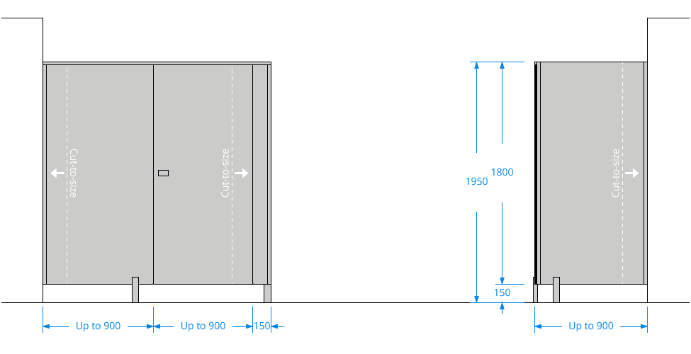 Commercial Shower Cubicle Partition Pack - Compact Laminate