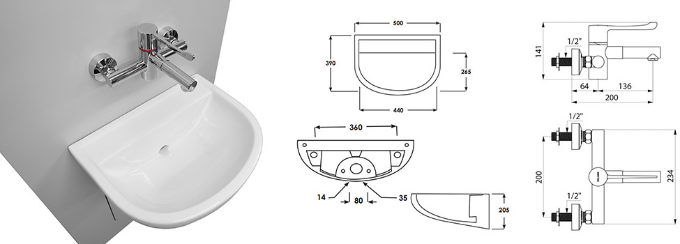 Clinical Basin IPS Panel Assembly - Full-Height Healthcare IPS Panels