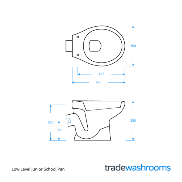 Low Level Junior School Pan - SCWH35PA • Primary School Toilets