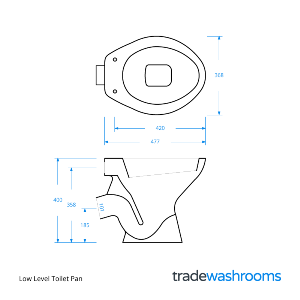 Low Level Toilet Pan - UNWHPLLPA • Commercial Sanitary Ware