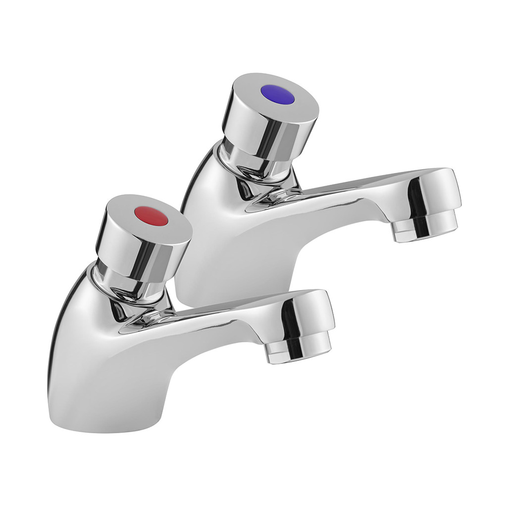 Non Concussive Pre-Set Basin Taps (Pair) - Deva NCT001
