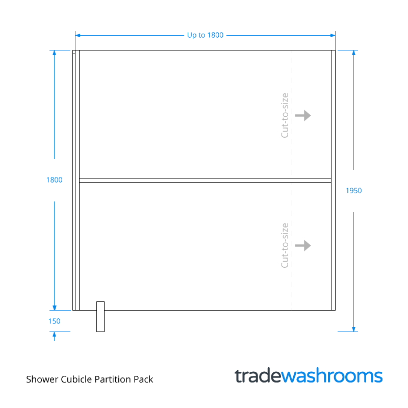 Commercial Shower Cubicle Partition Pack - Compact Laminate