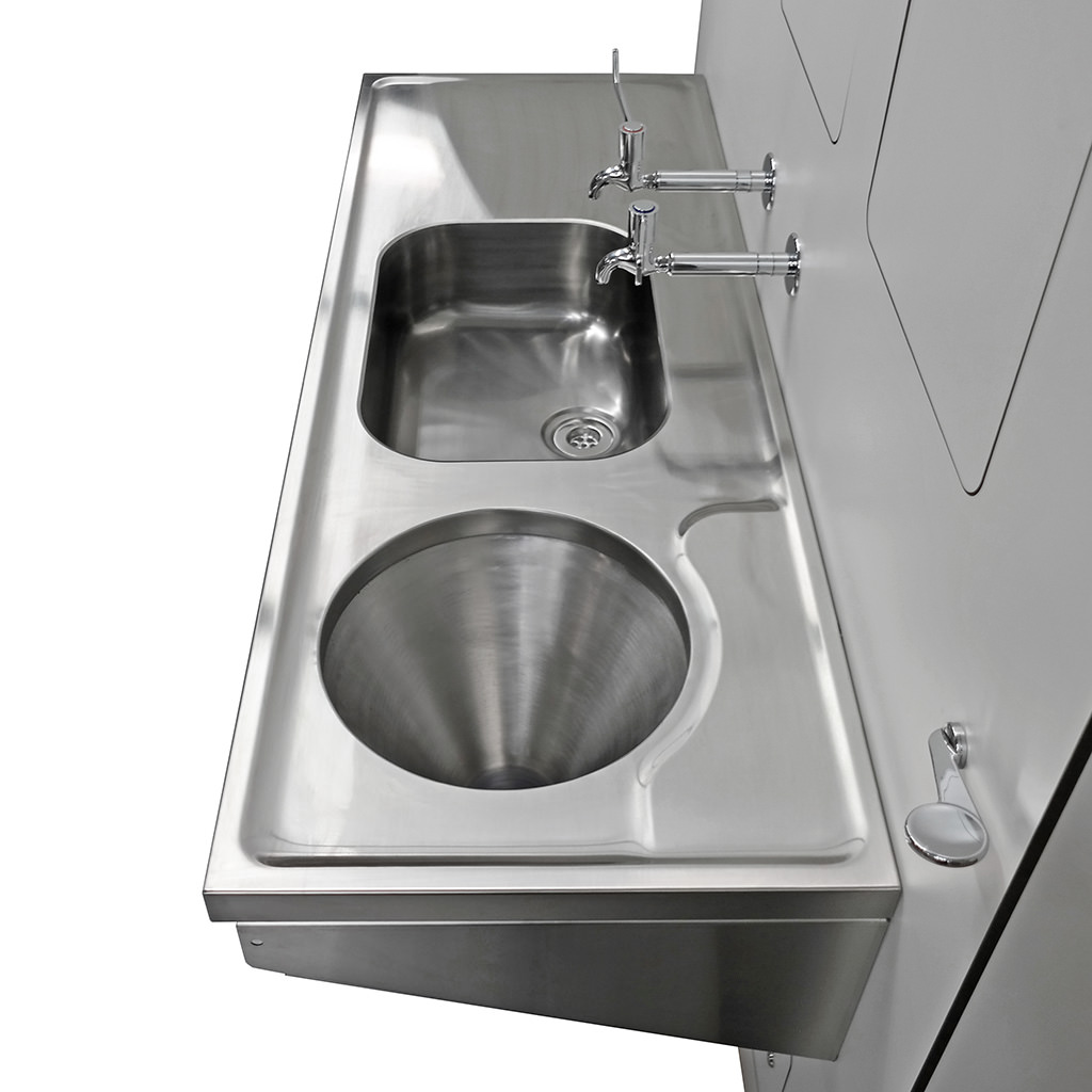 Slop Hopper, Bowl and Drainer Kit [HBN DU HS] • Hospital Disposal Unit