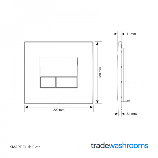 SMART Metal Flush Plate - Commercial Toilet Flush Plate • Siamp