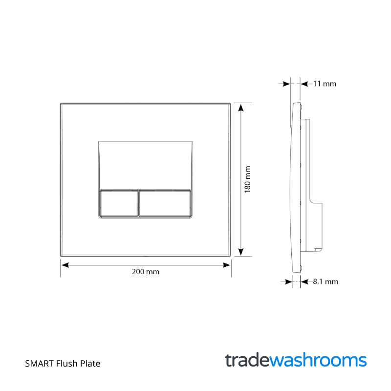 SMART Metal Flush Plate - Commercial Toilet Flush Plate • Siamp