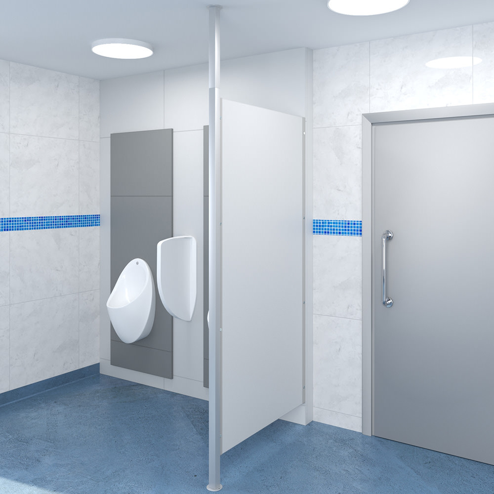 Washroom Modesty Screen Pack - 1800mm x 900mm - Light Grey